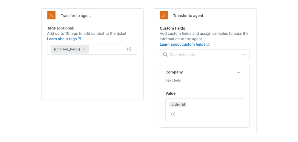 Expanded support for variables in the Zendesk Bot Expanded support for variables in the Zendesk Bot