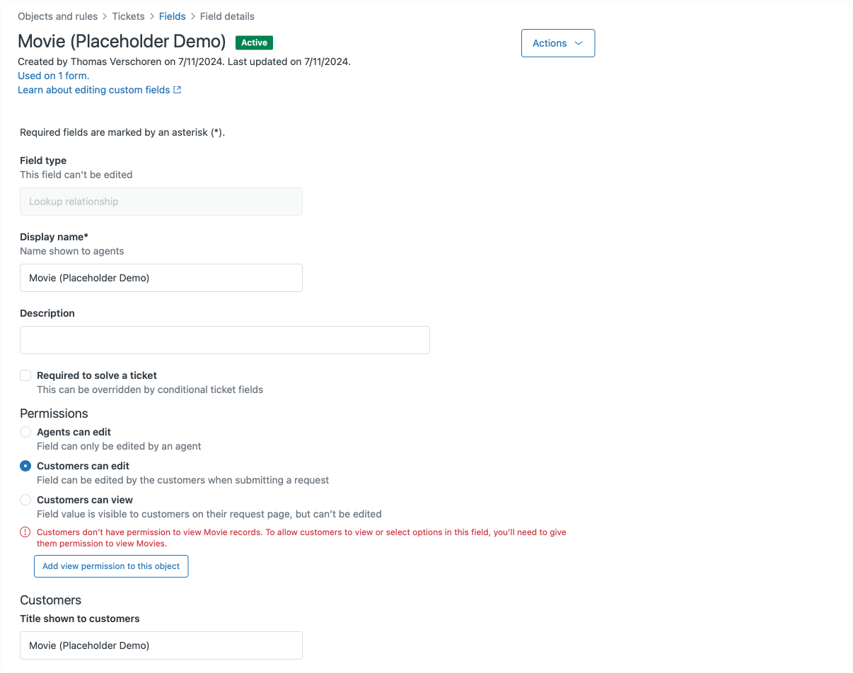 End-User access for Custom Objects and Lookup Fields
