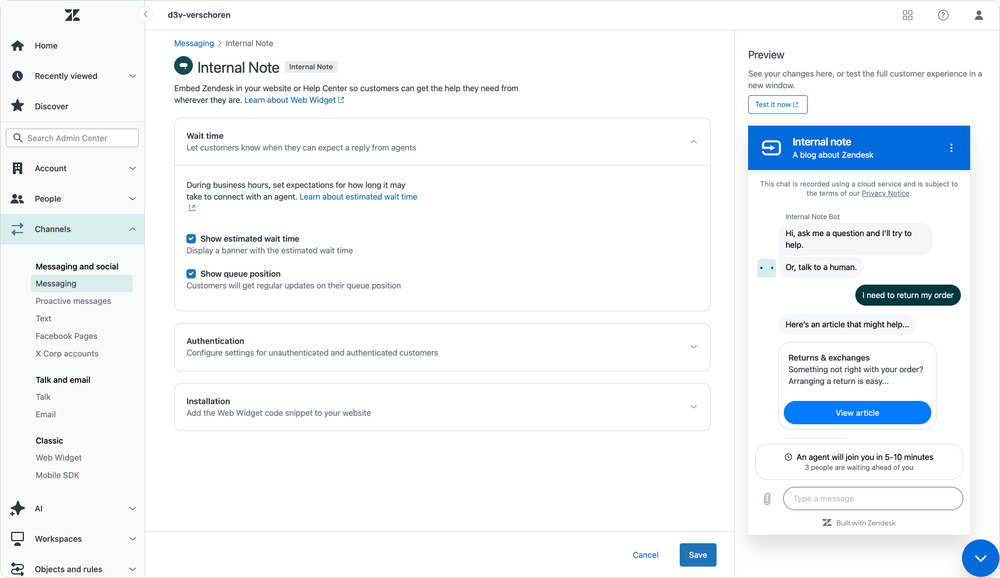 Managing Queues, Wait Time and Sending Reminders in Zendesk Messaging