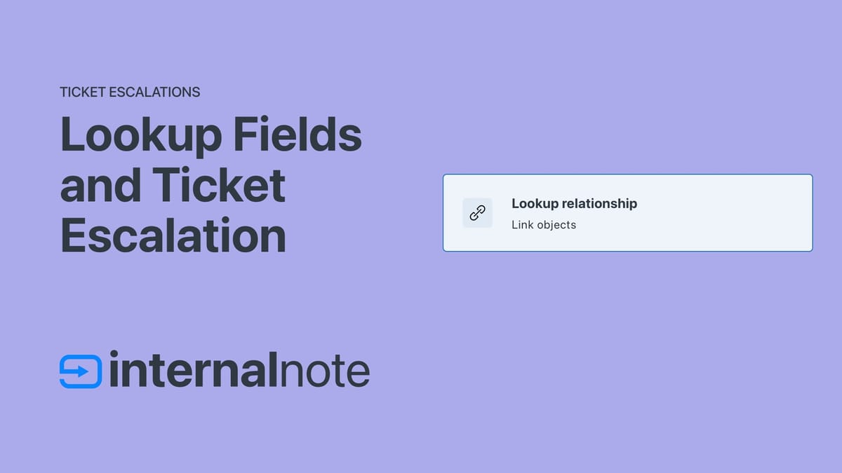 Lookup Relationship Fields and Ticket Escalation Lookup Relationship Fields and Ticket Escalation