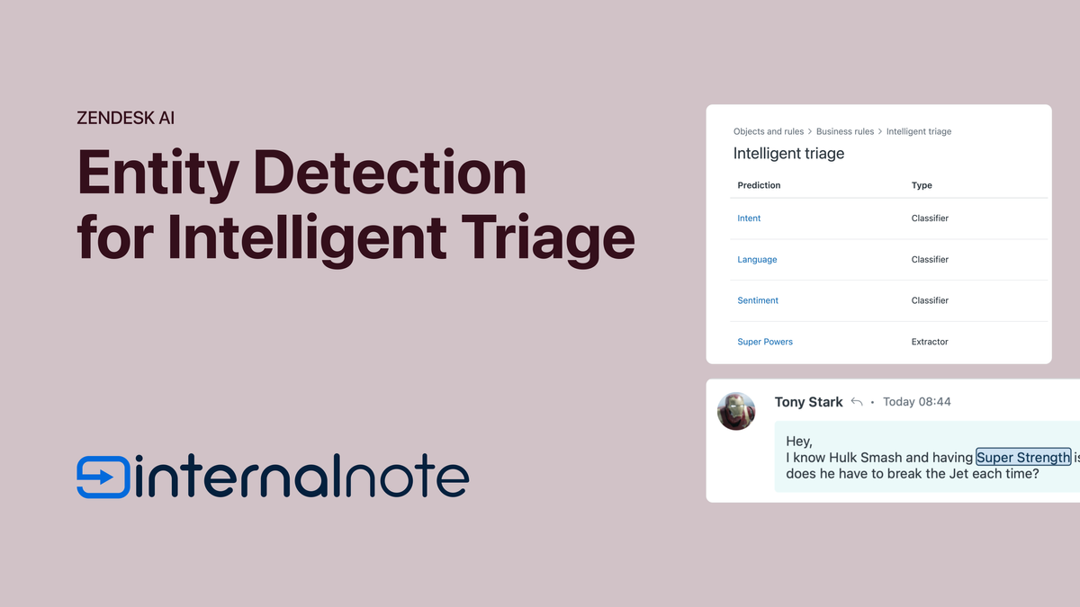 Zendesk Entity Detection for Intelligent Triage (EAP)