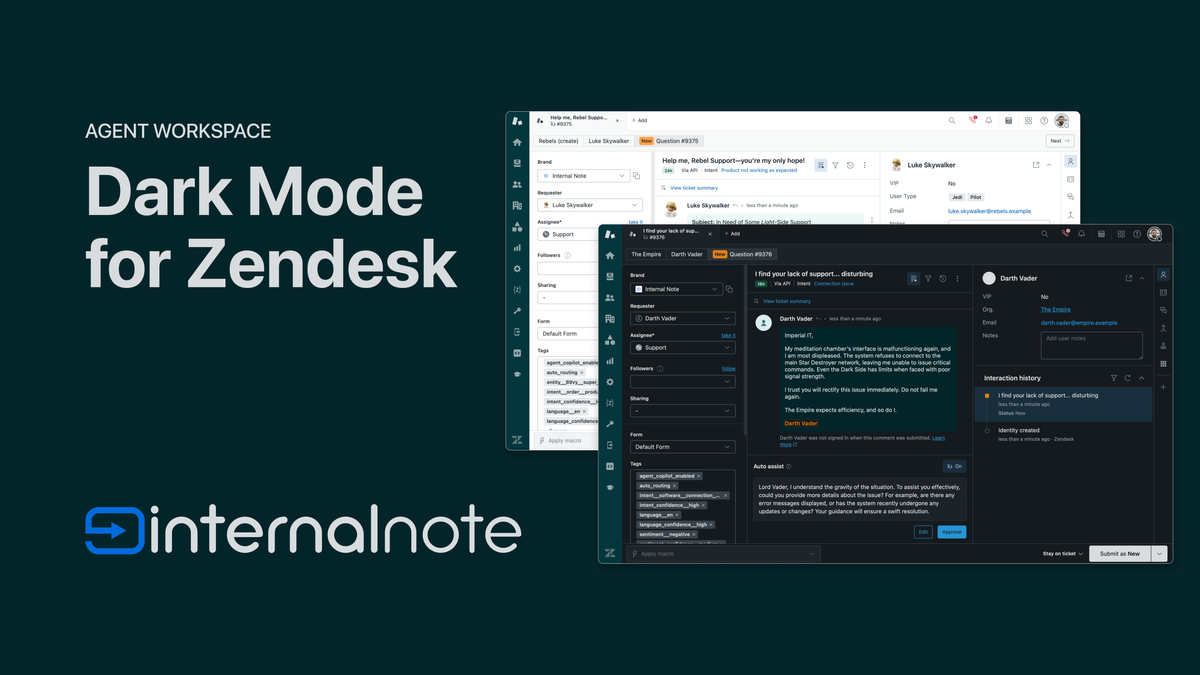 Zendesk Dark Mode - Do not underestimate the power of the Dark side