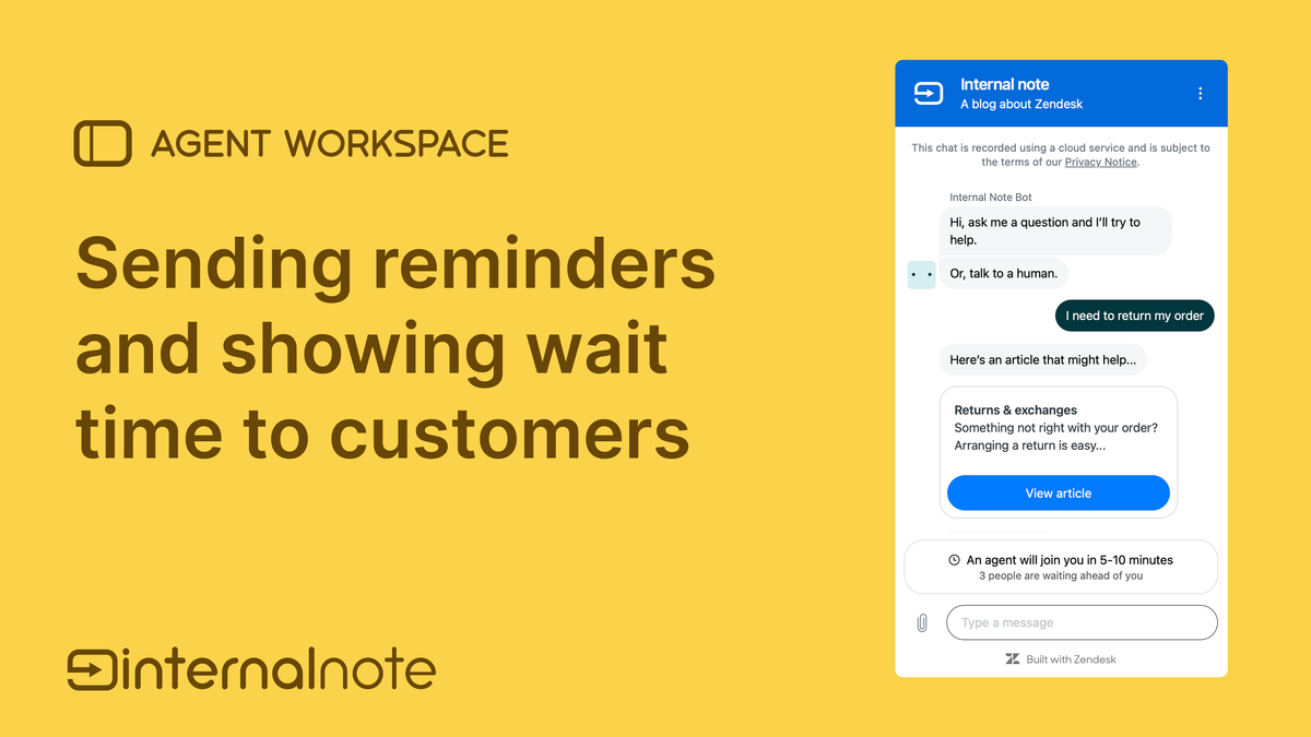 Managing Queues, Wait Time and Sending Reminders in Zendesk Messaging