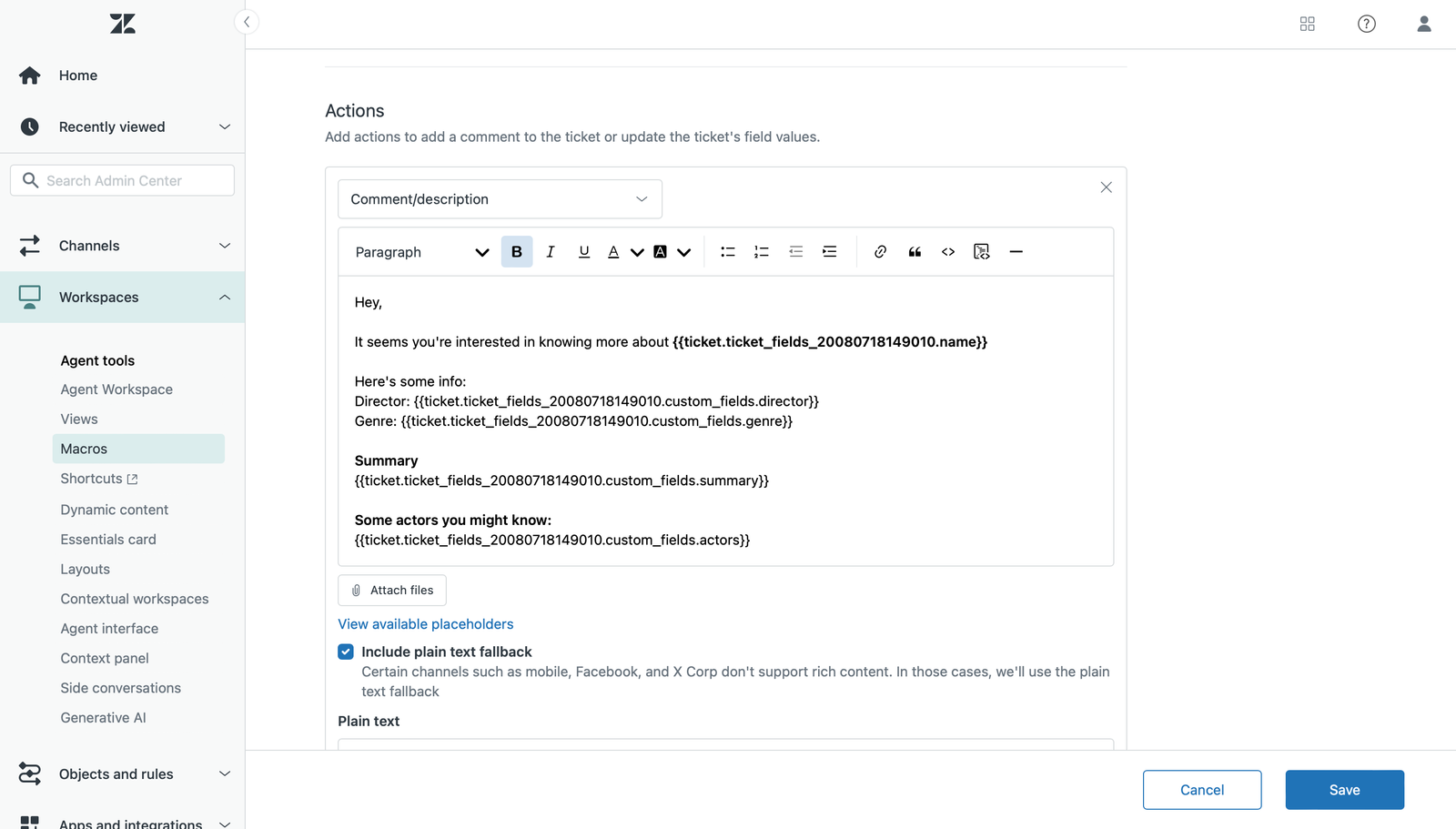 Custom Object Placeholders and Object Triggers in Zendesk