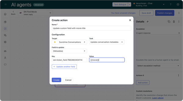 Working with custom fields in Zendesk Messaging and AI Agents